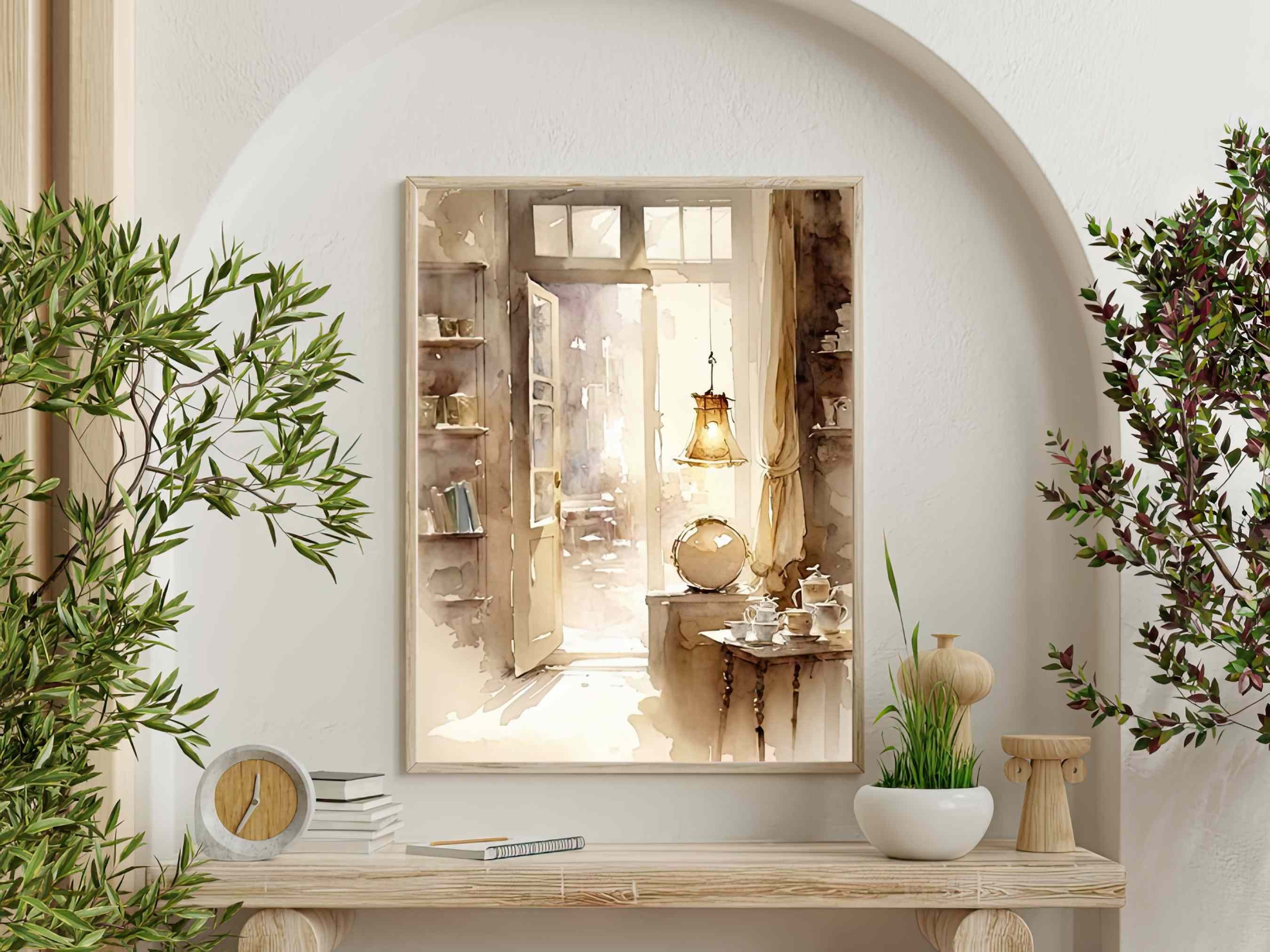 Vintage Shop Interior Illustration | Intimate and Inviting Watercolor ...