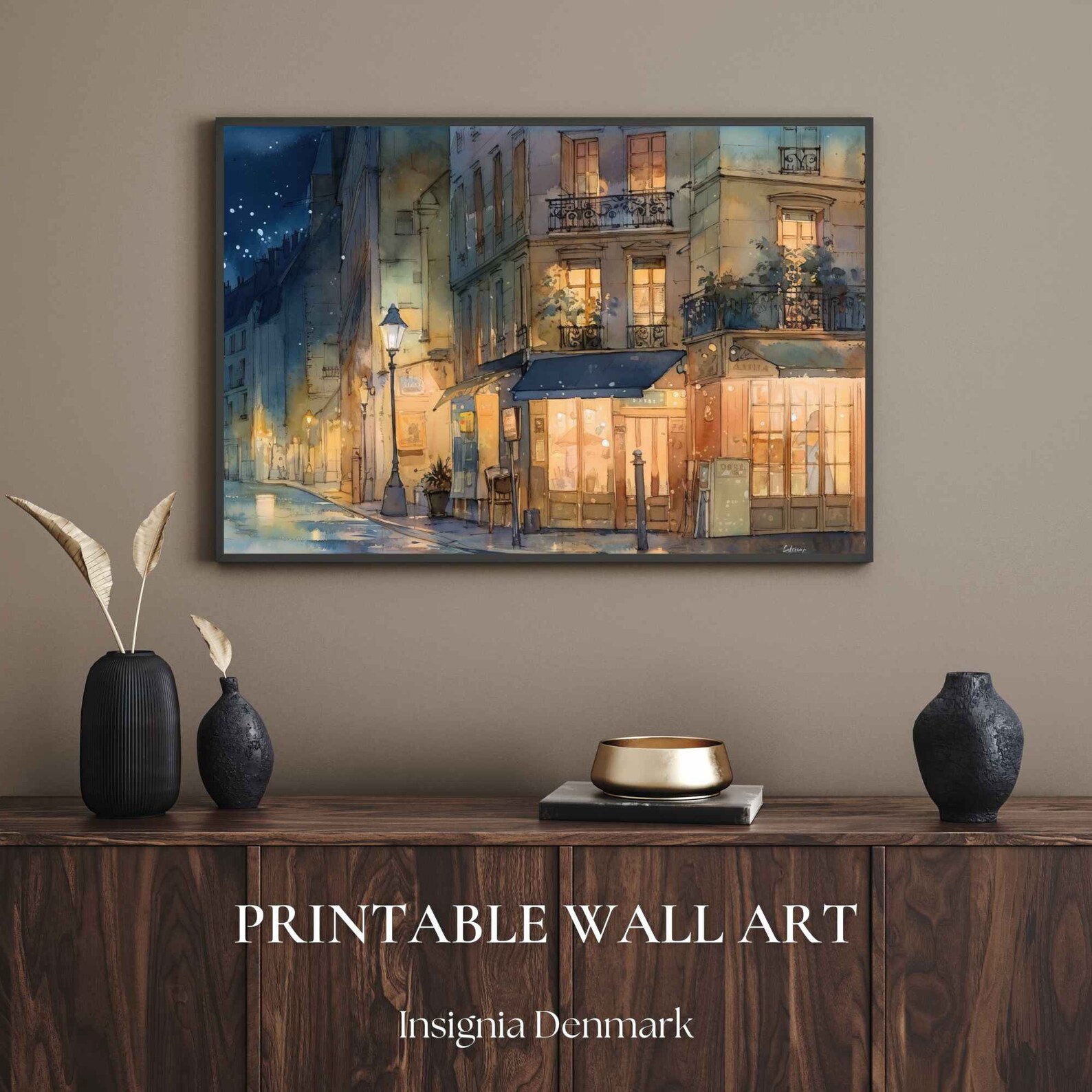 Paris Street View Wall Art | Elegant Restaurant & Building Print ...