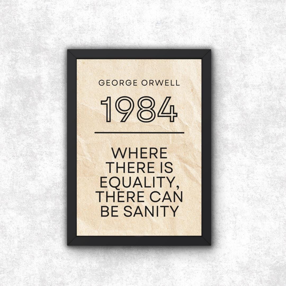 1984 George Orwell, A5 A4 A3 Unframed Poster Print, Dystopian Art, Make ...