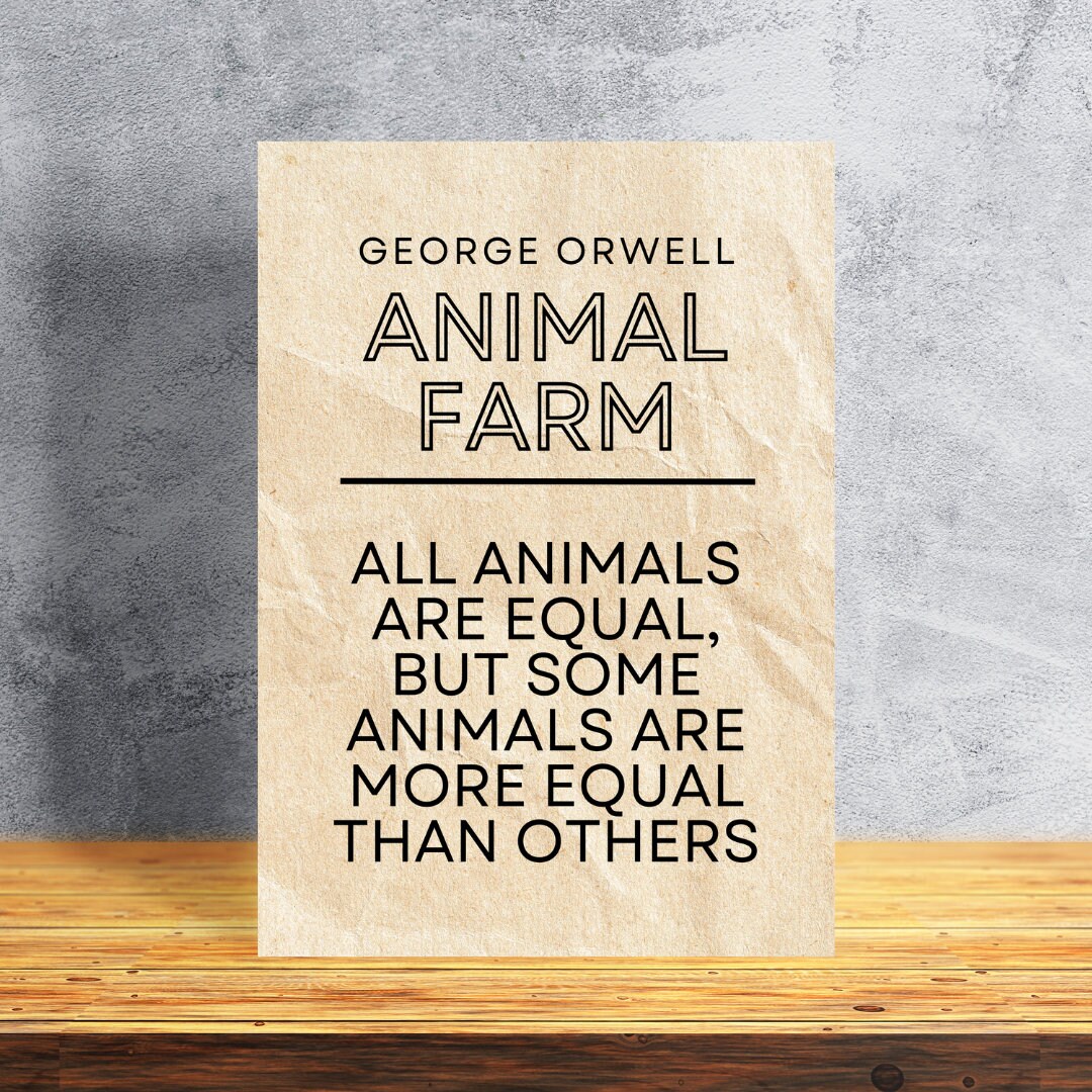 Animal Farm George Orwell Print, Unframed A4 Poster, Dystopian Art ...