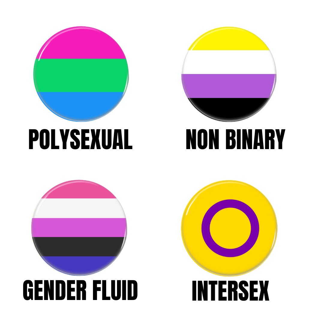 Lgbtq Pride Flags Button Pin Badge 32mm Or 58mm Lesbian Gay Bisexual