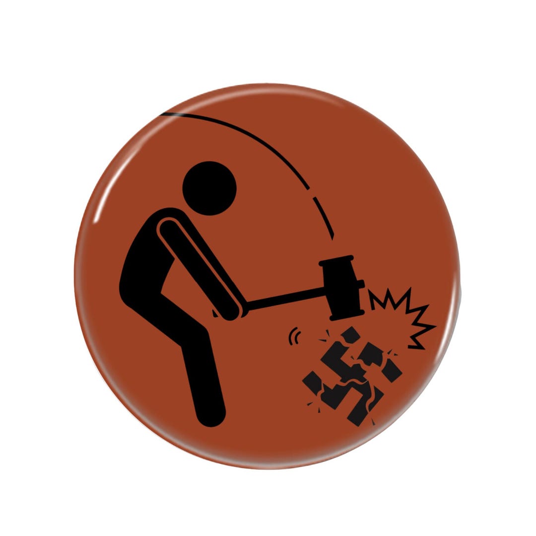 Smash the Fash Button Pin Badge 32mm or 58mm, Anti Fascism Nazi Anti ...