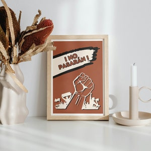 No Pasaran, A5 A4 A3 Unframed Poster Print, Woke Left Merch Wall Art ...