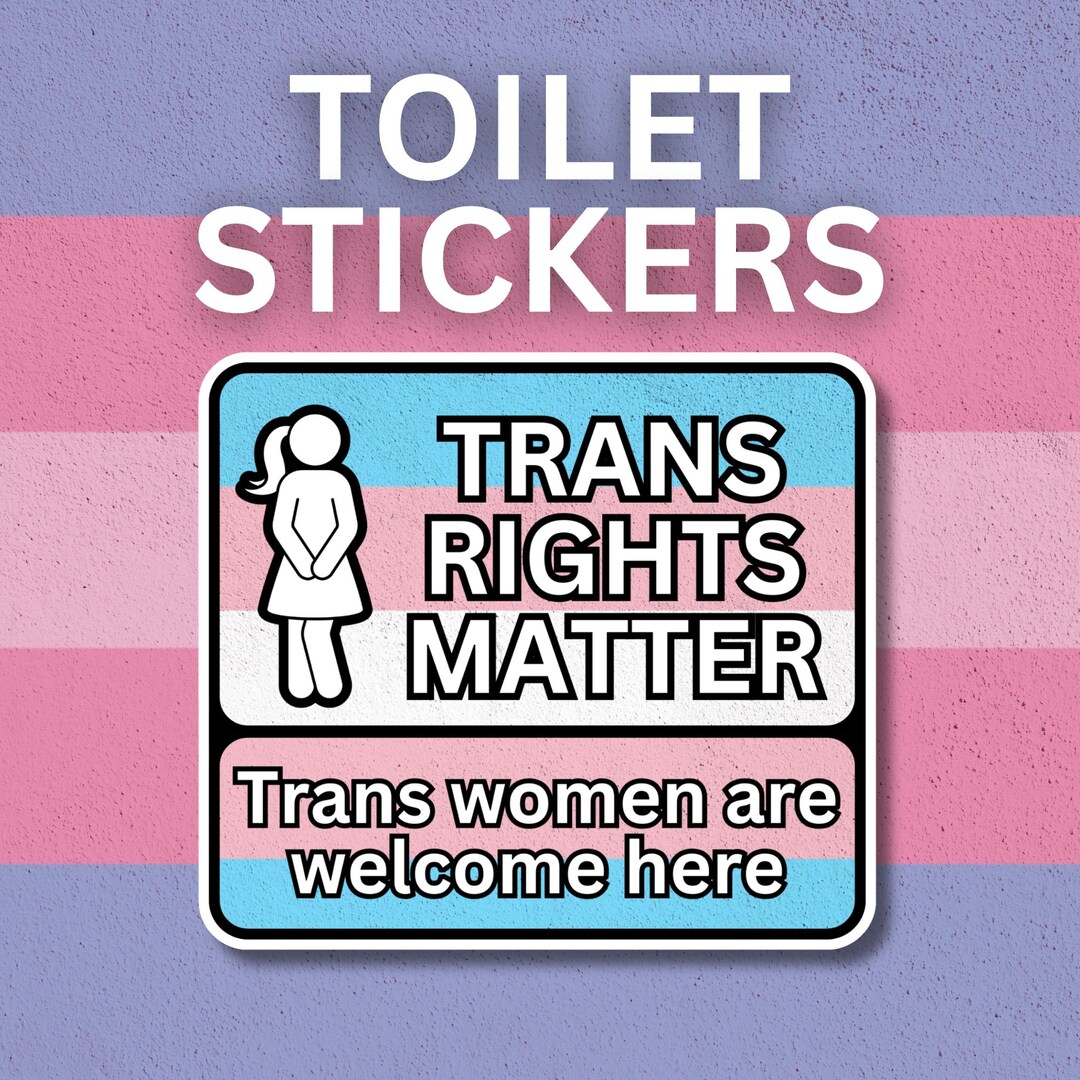 Flag Trans Rights Toilet Vinyl Sticker, 8x7 Cm, Trans Gender Equality ...