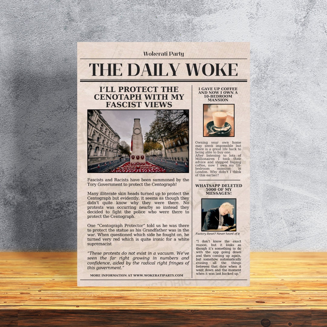 The Daily Woke Poster, A5 A4 A3 Unframed Poster Print, Woke Left Merch ...