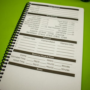 3D Printing Log Book - Etsy