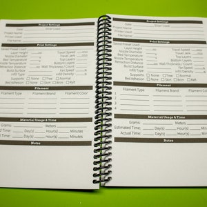 3D Printing Log Book - Etsy