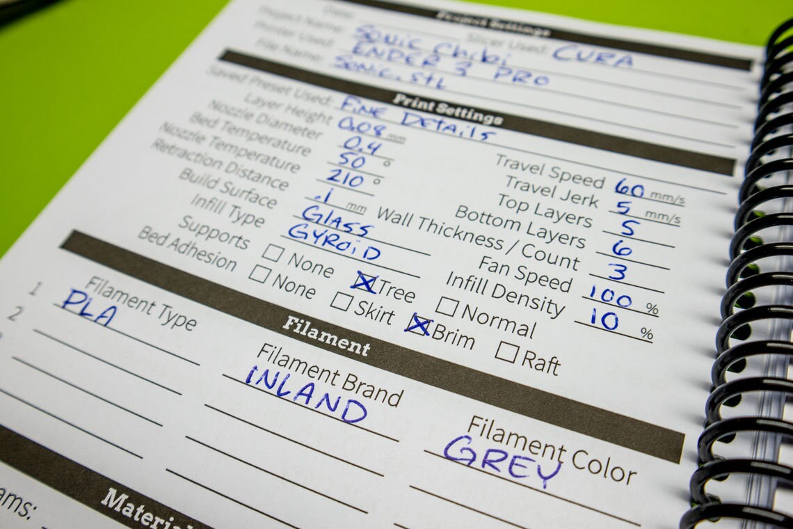 3D Printing Log Book - Etsy