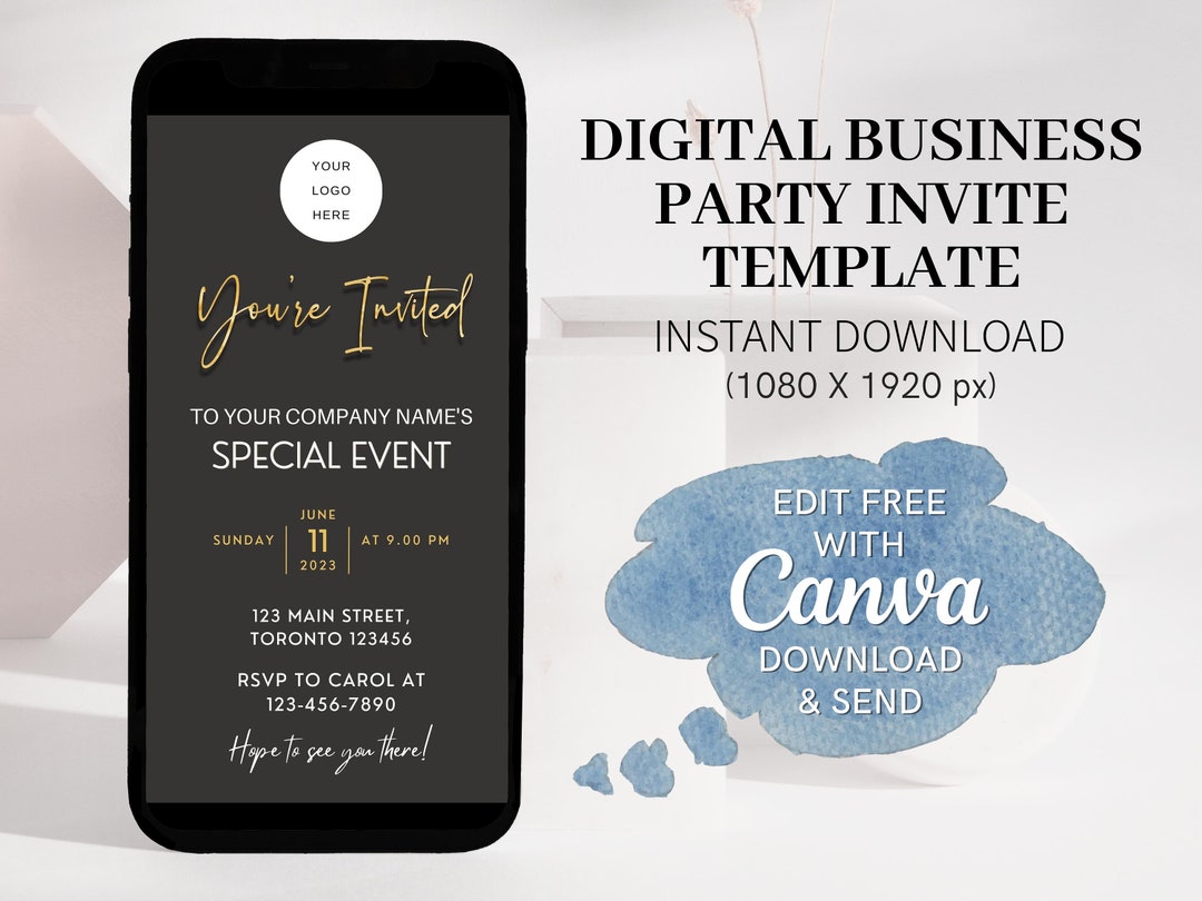 Business Event Invite Template Modern Business Party Invitation With ...