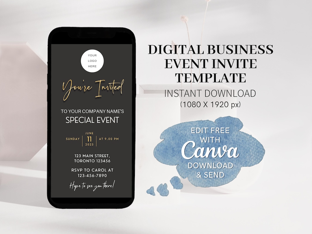 Business Event Invite Template Modern Business Party Invitation With ...