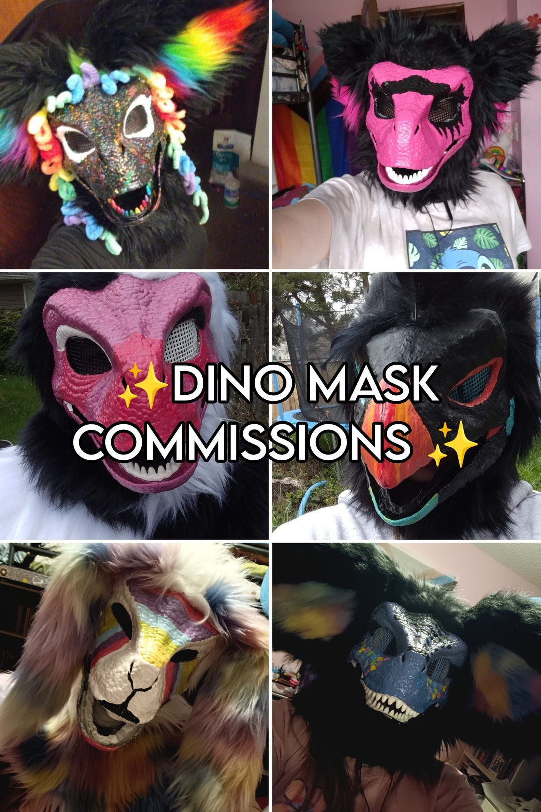 Dino Mask Commissions Read Description Before Buying Closed Currently Etsy