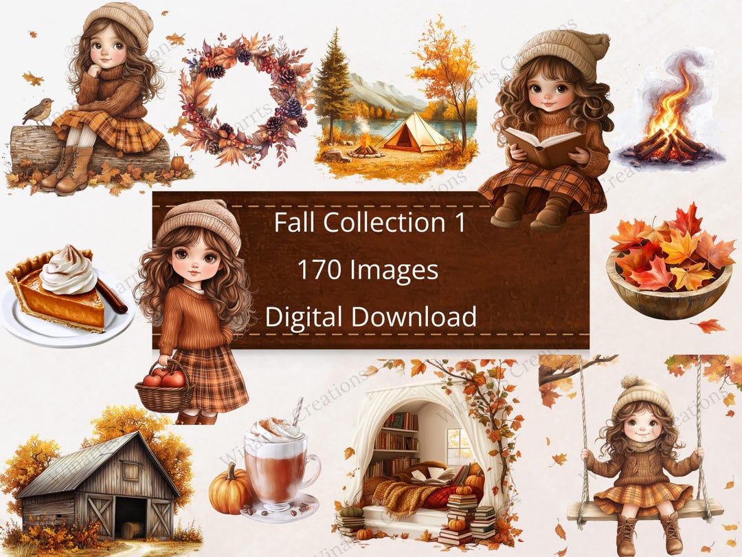 Fall Collection Autumn Clipart Bundle Digital Download PNG Printable ...