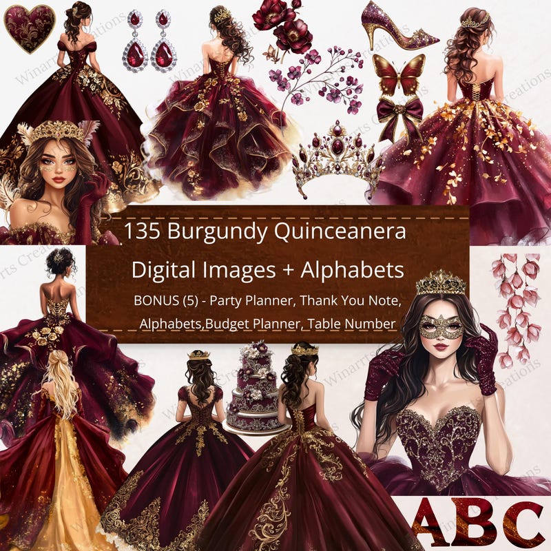 Burgundy Dress Clipart - Etsy
