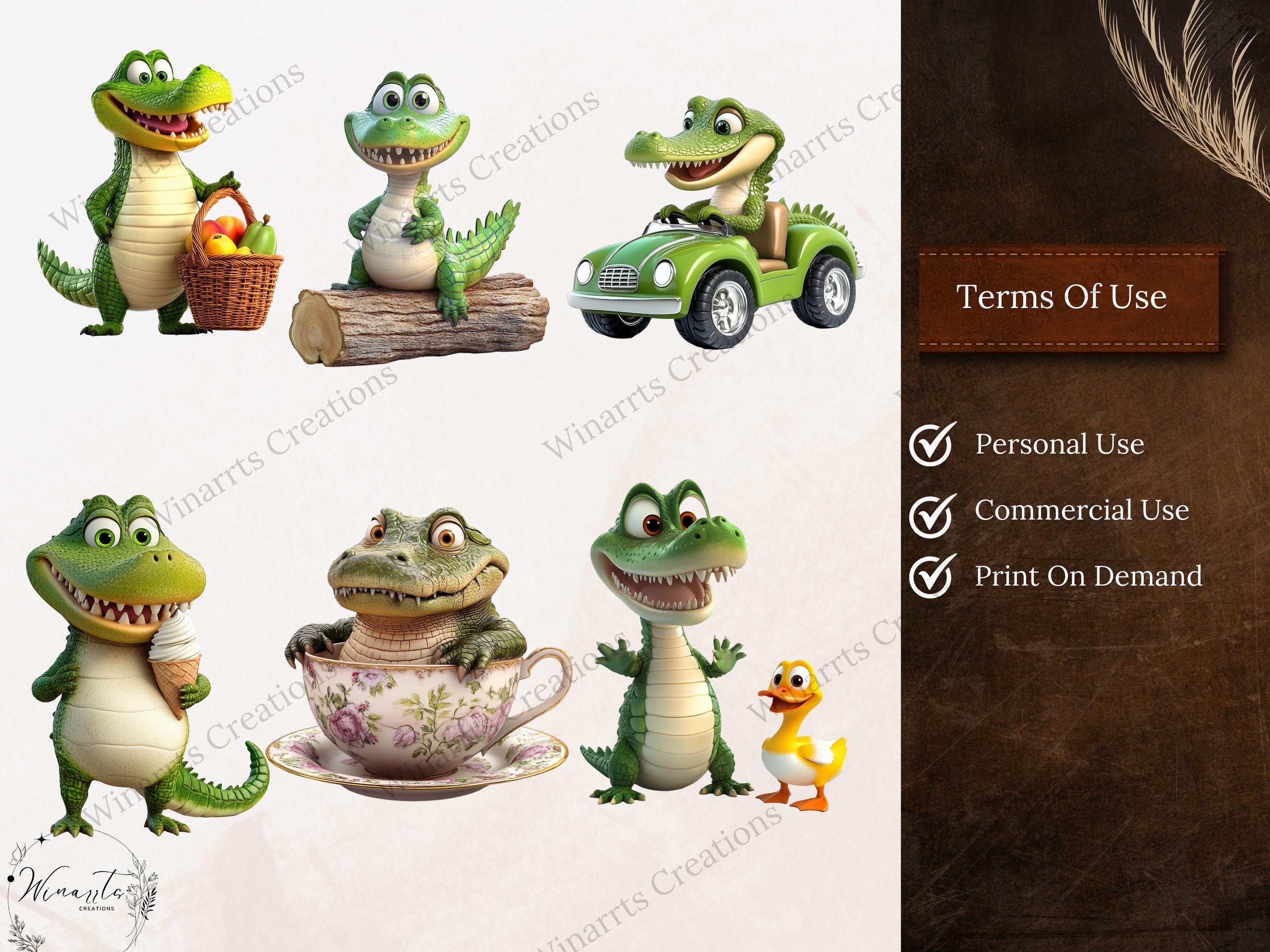 40 Alligator Clipart Digital Download PNG Printable High Quality ...