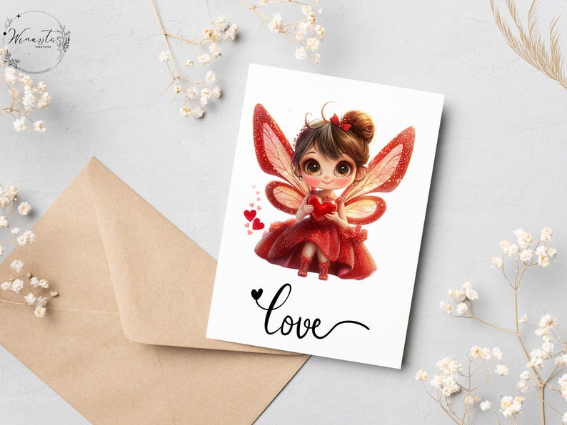 5 Cute Valentine Fairy Clipart Digital PNG Valentine's Day DIY Projects ...