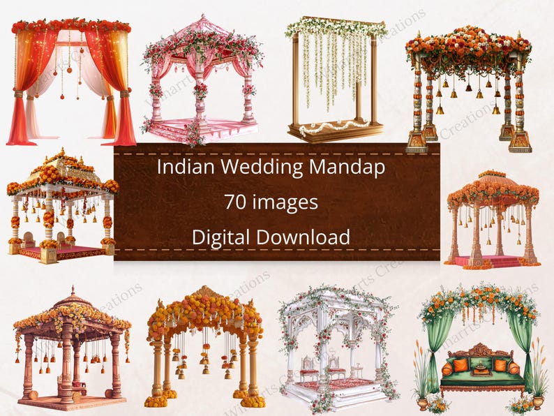 70 Mega Indian Wedding Mandap Clipart Desi Wedding Clipart Digital ...