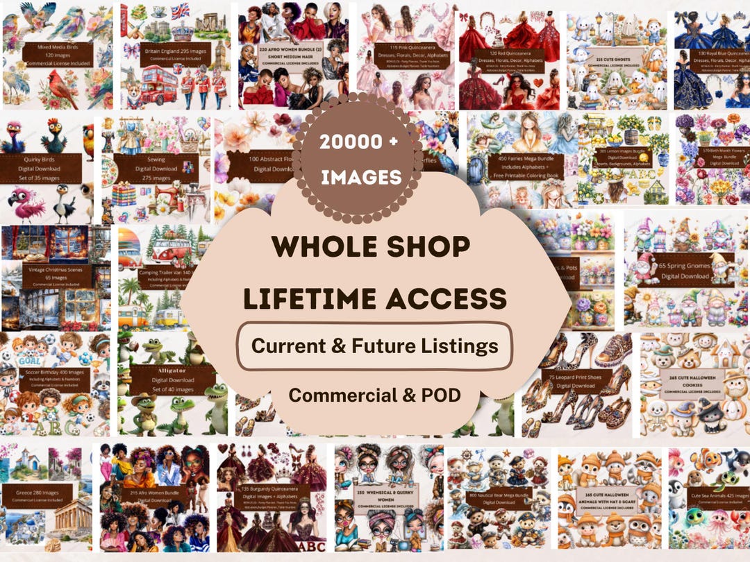 Whole Shop Bundle Clipart Lifetime Access Unlimited Access to All ...
