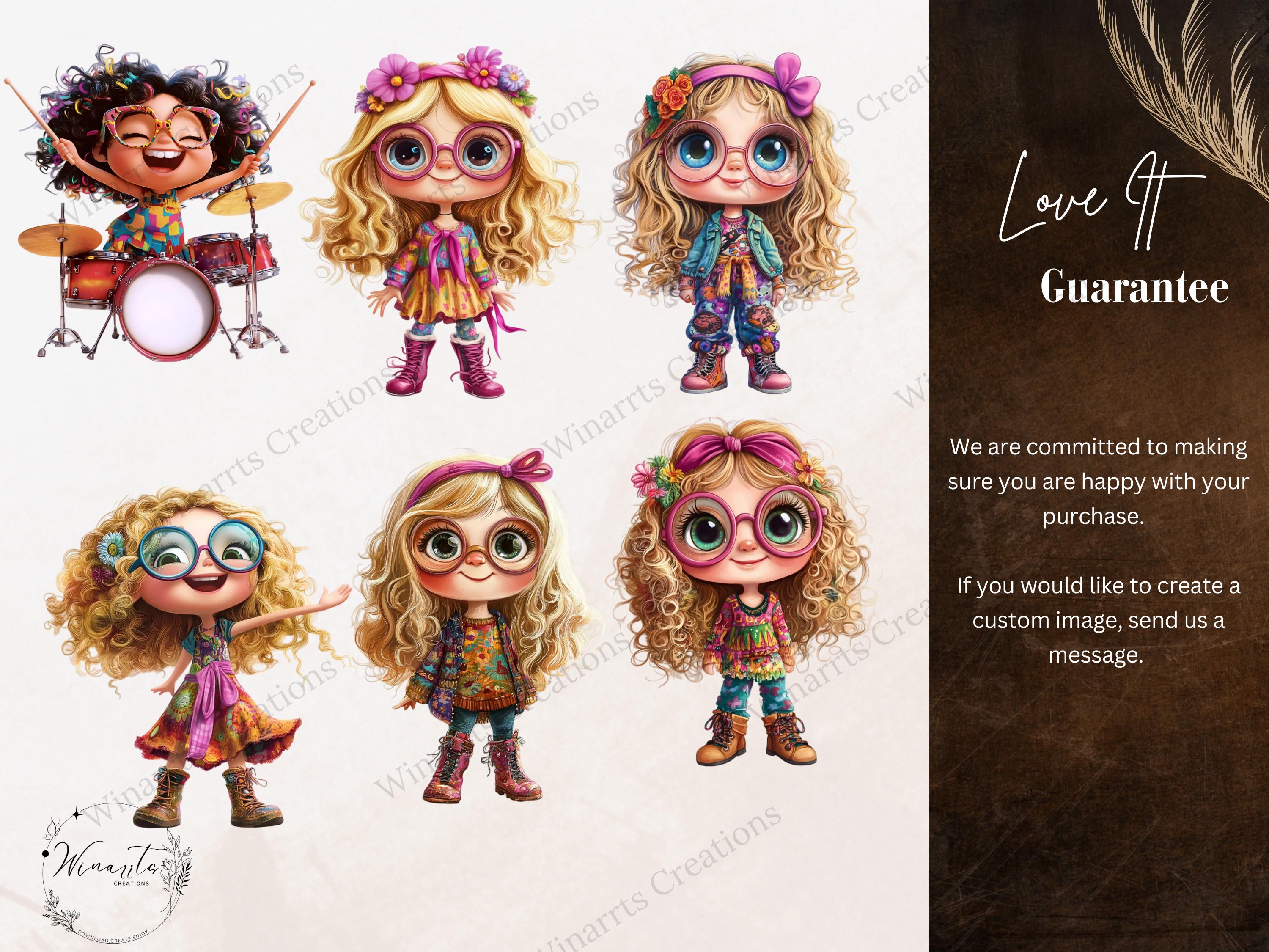 50 Quirky Girls Clipart Unique Girl Graphics Digital Download ...