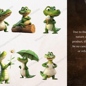 40 Alligator Clipart Digital Download PNG Printable High Quality ...