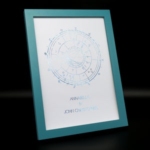 Custom Astrology Couple Chart Synastry Foil A4 Print in Vibrant Cracked ...