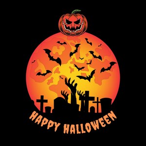 Spooky Halloween Pumpkin Digital Wall Art Spooky Printable Decor - Etsy