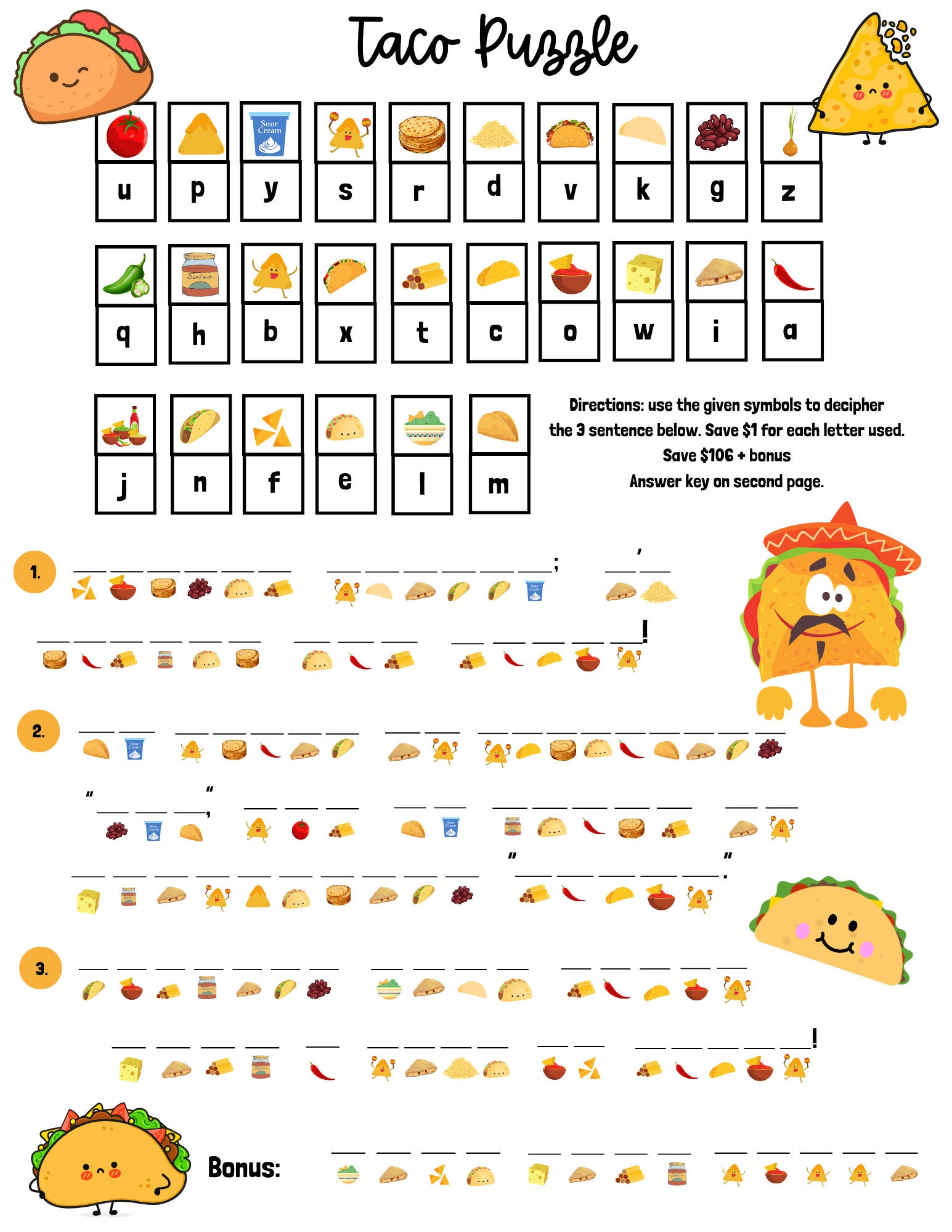 Taco Puzzle Saving Challenge - Etsy