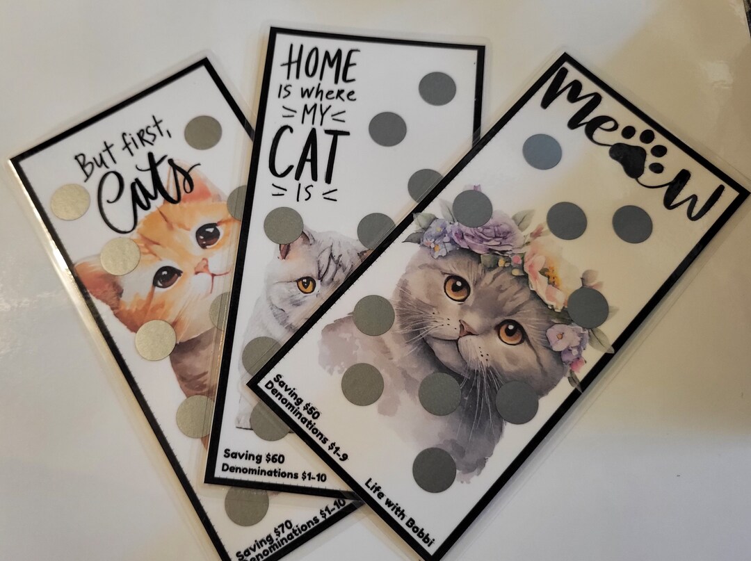 Cats Scratch off Saving Challenge - Etsy