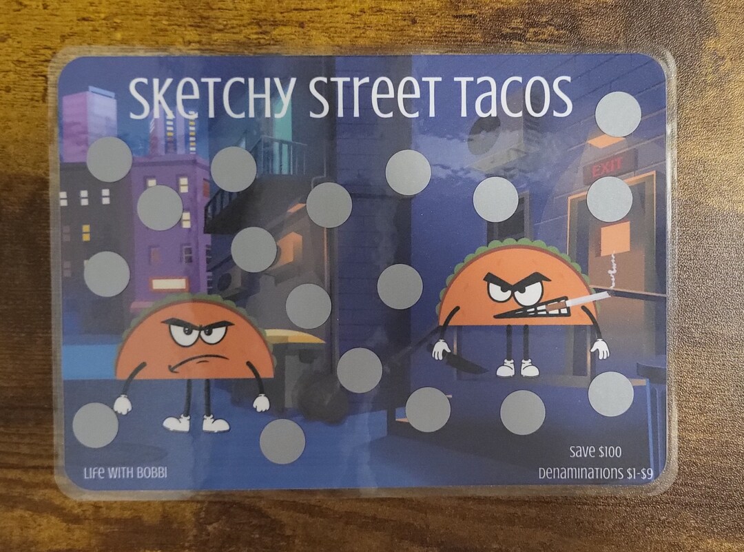 Sketchy Street Tacos Scratch off Saving Challenge - Etsy