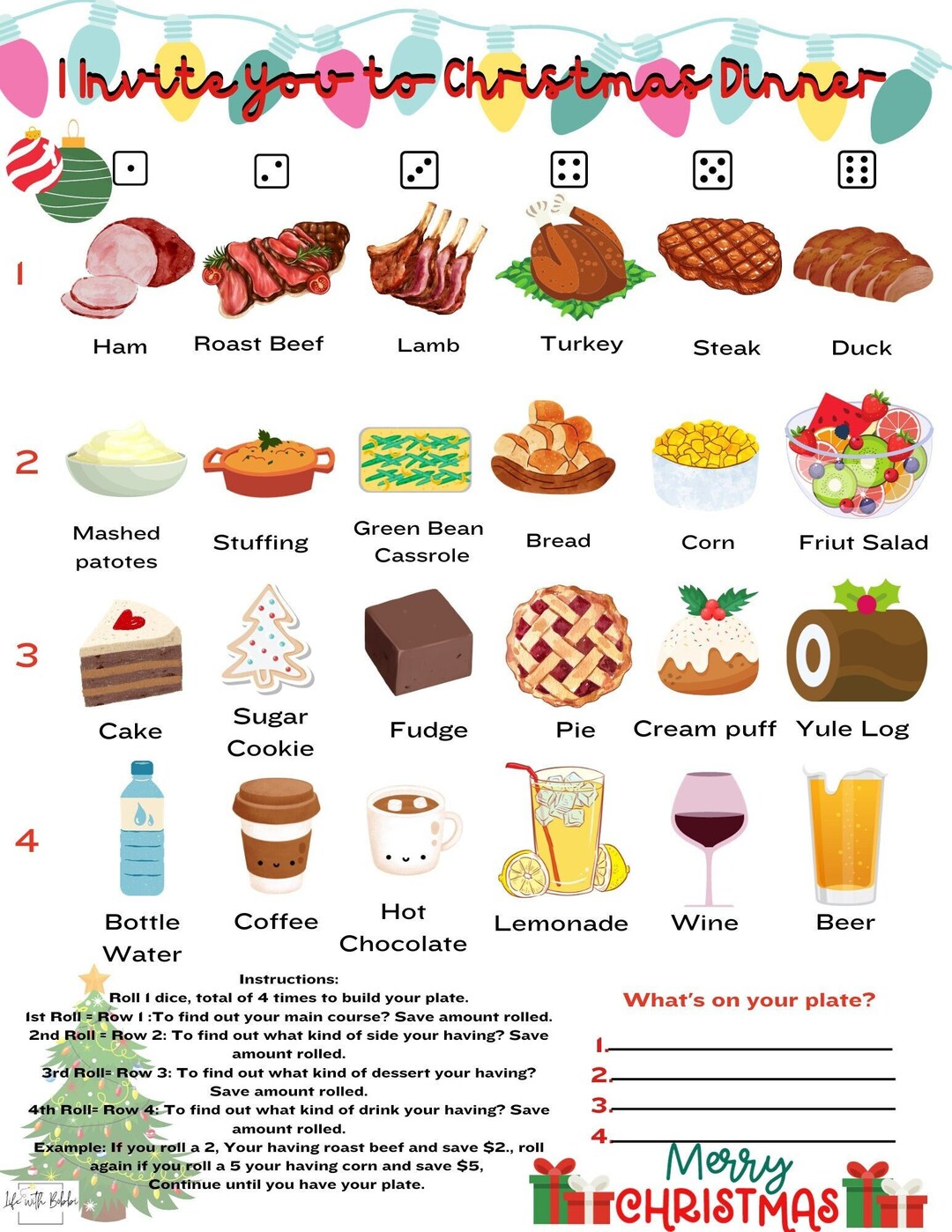 Christmas Dinner Saving Challenge - Etsy