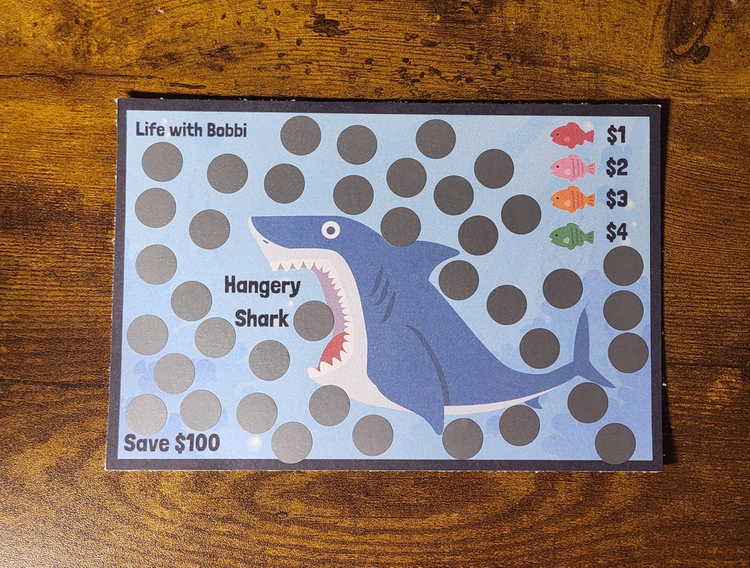 Hangery Shark Scratch off Saving Challenge - Etsy