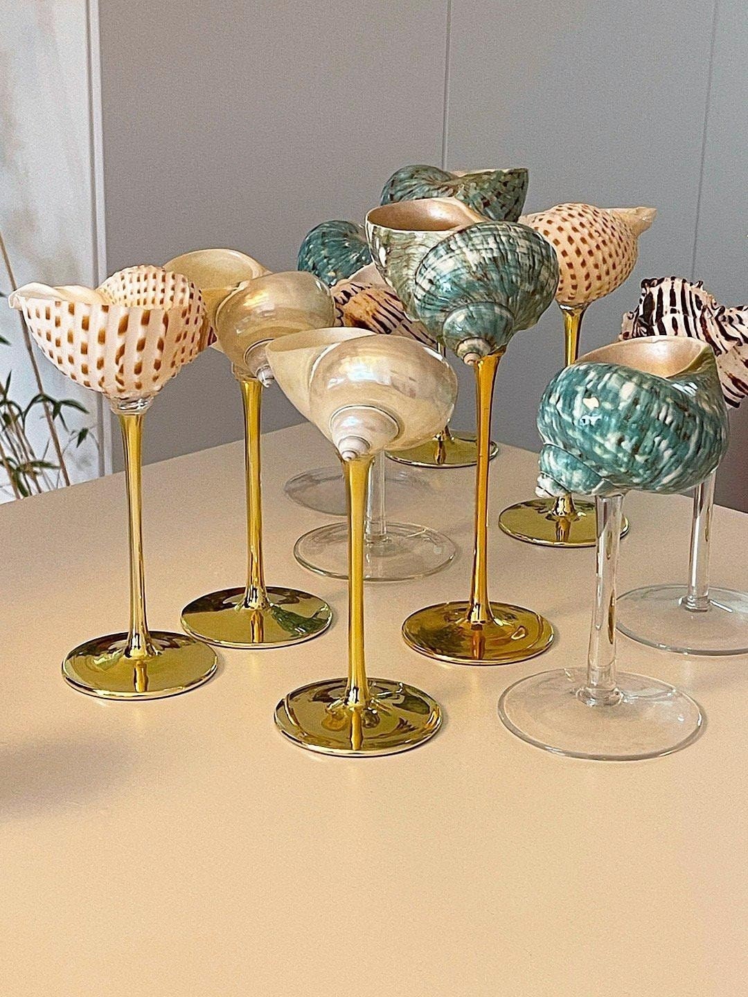 Handmade Natural Conch Shell Wine Glass Beach Wedding Wine - Etsy