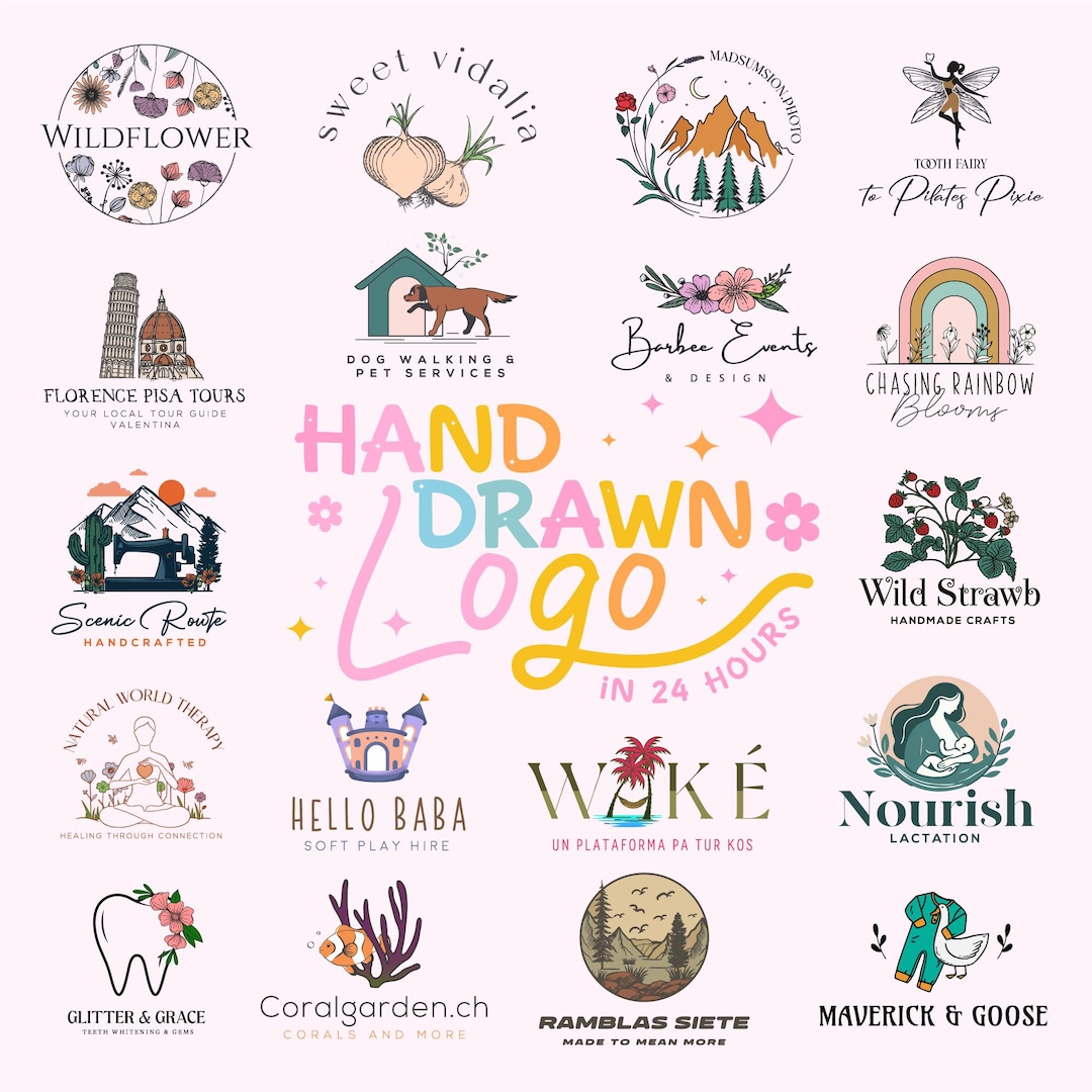 Custom Hand Drawn Logo, Custom Logo Design, Logo Design Custom for ...