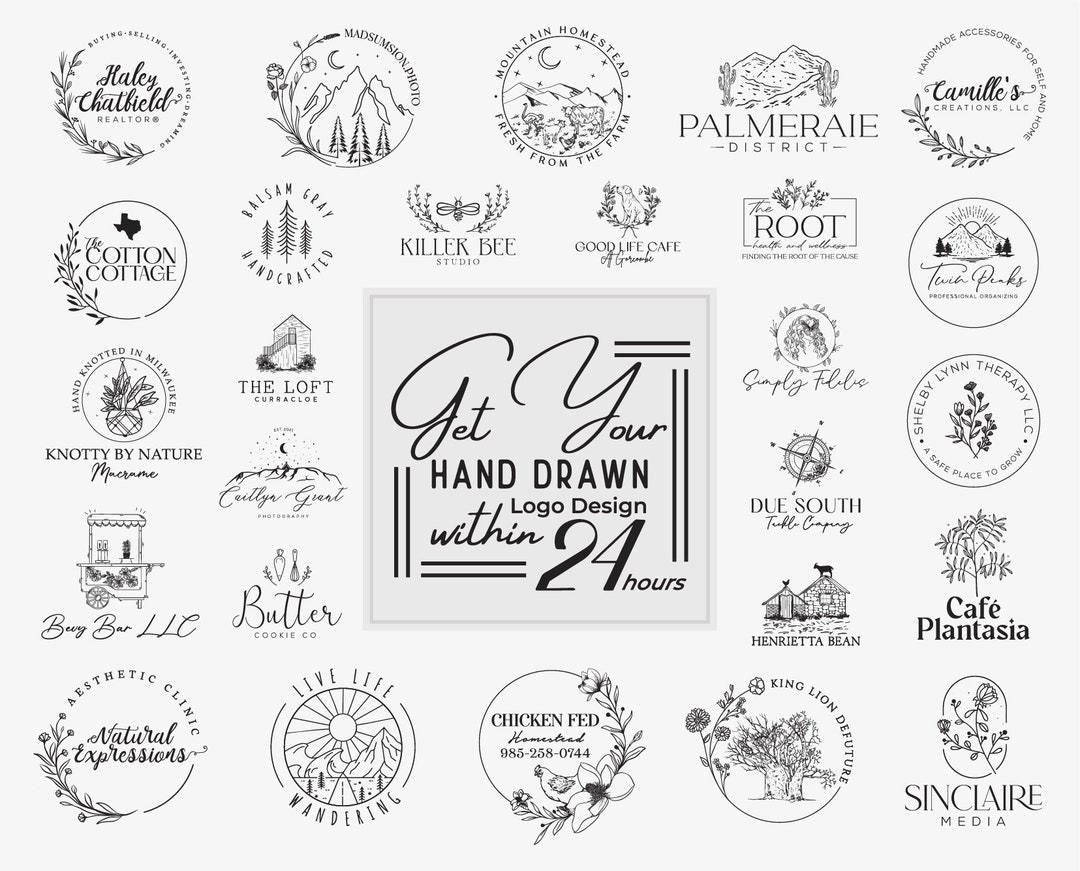 Custom Hand Drawn Logo, Custom Logo Design, Logo Design Custom for ...