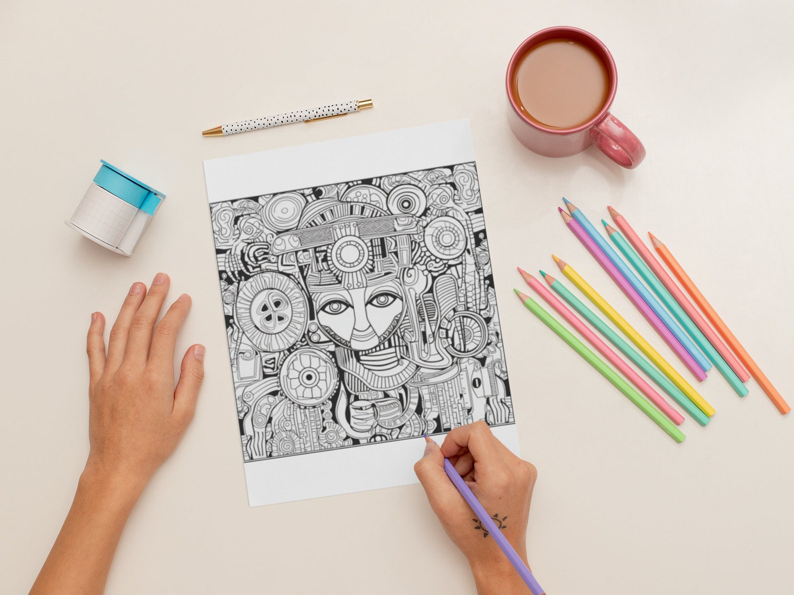 ADHD Coloring Pages Fantasy Coloring Pages for Adults Kids - Etsy