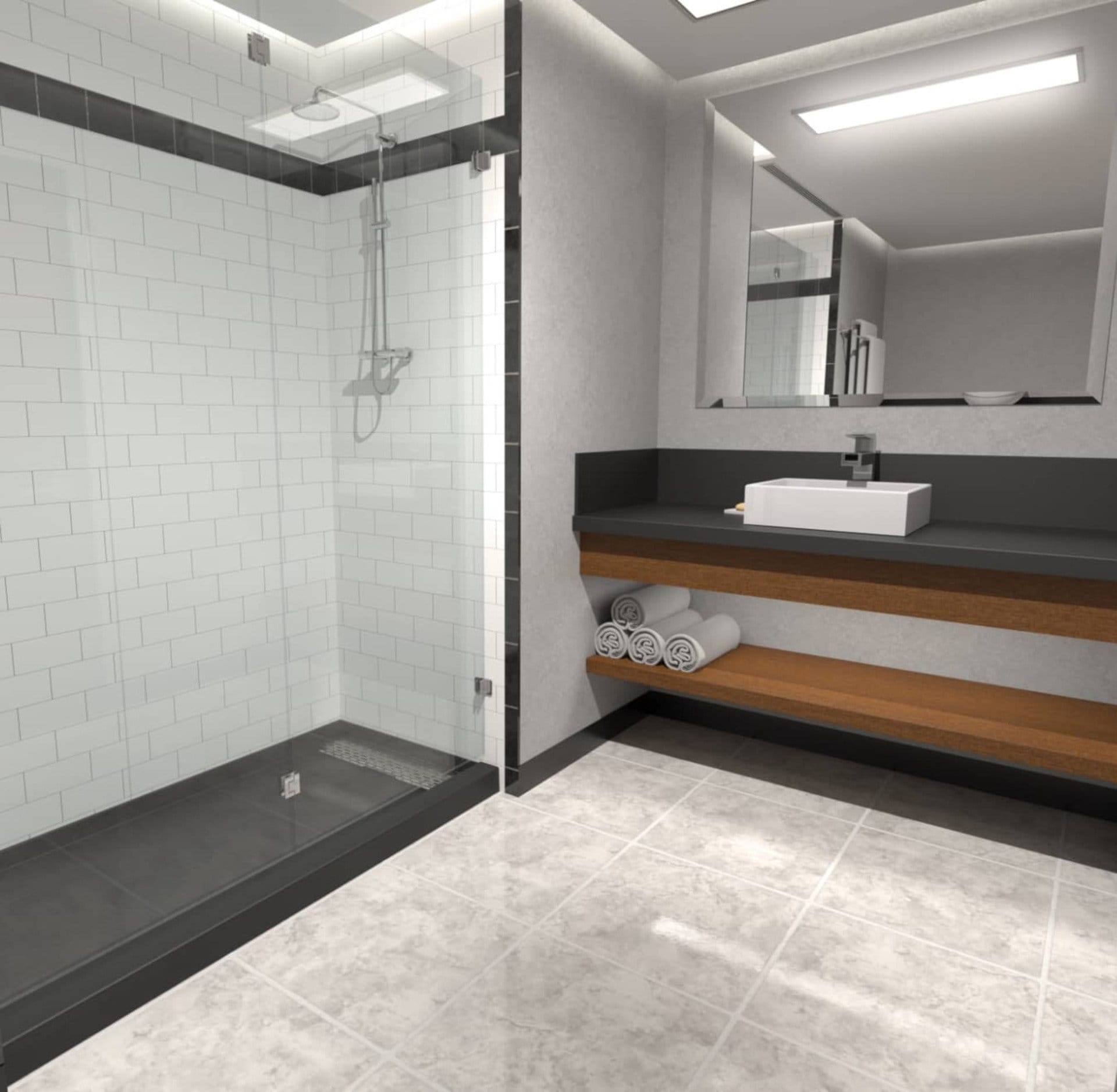 Threshold.shop Super Black Engineered Marble Threshold for Shower Curb ...