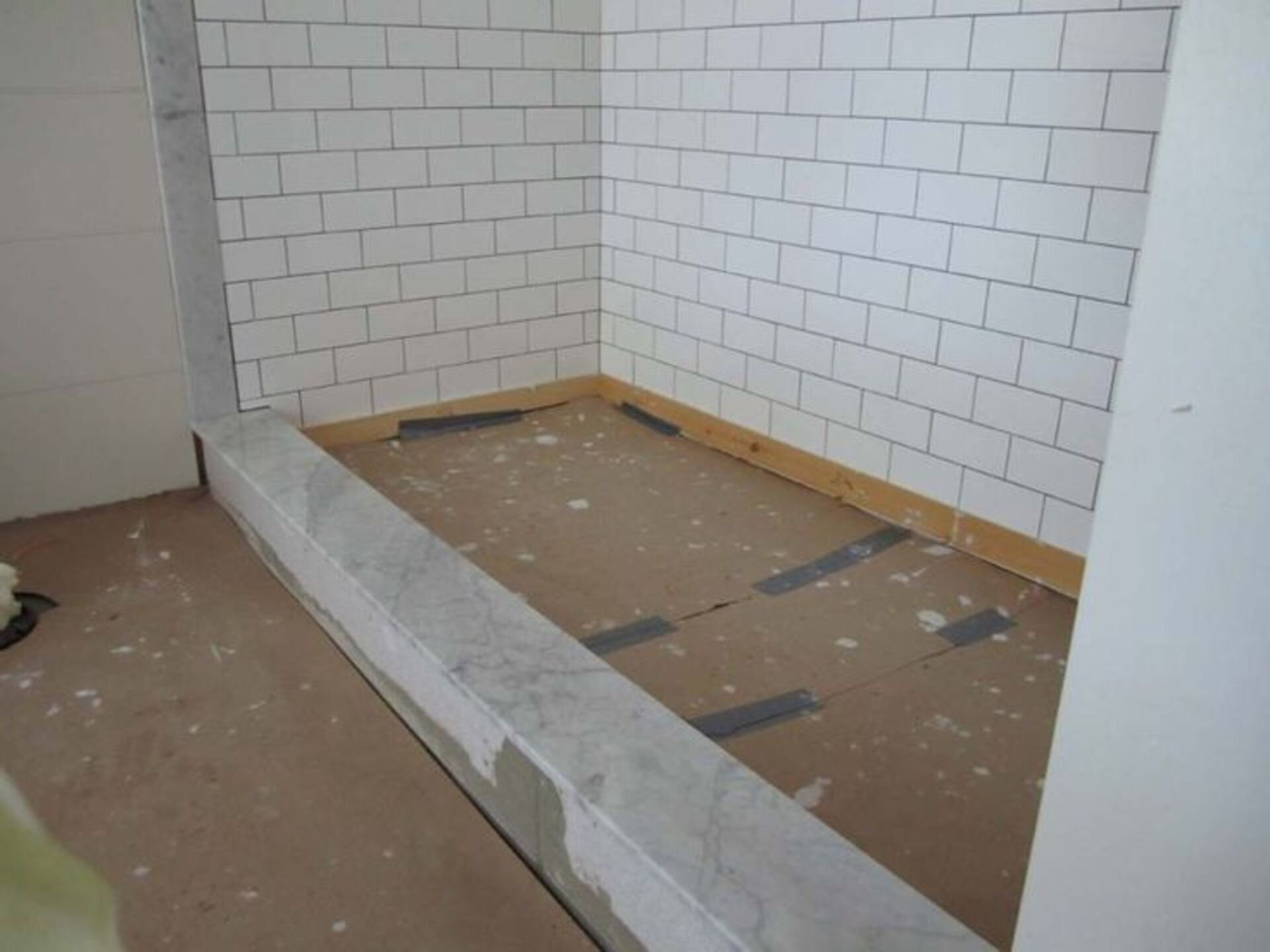 60 Inch Italian White Carrara Marble Shower Curb Top | Custom Size| Use ...