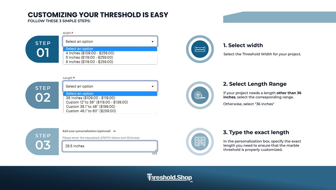 Threshold.shop Single Hollywood Calacatta Engineered Marble Threshold ...