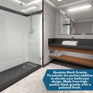 6x60 Absolute Black Granite Threshold | Marble Saddle | Use as Shower ...