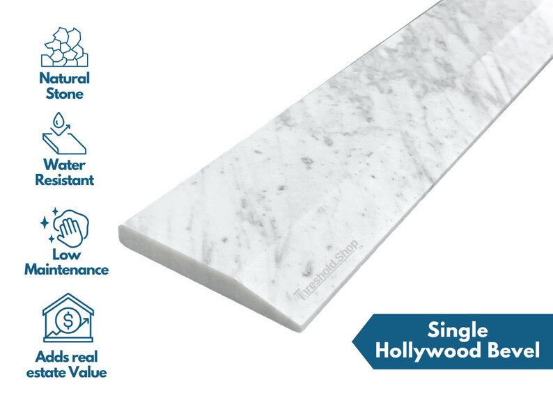 Single Hollywood White Carrara Marble Threshold for Floor Transitions ...