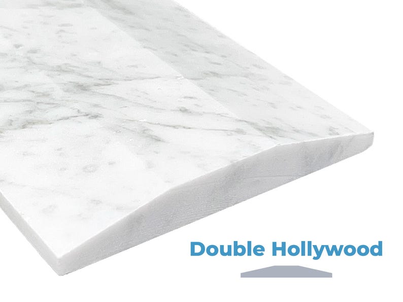 White Carrara Marble Door Saddle for Floor Transitions | Doble Bevel ...