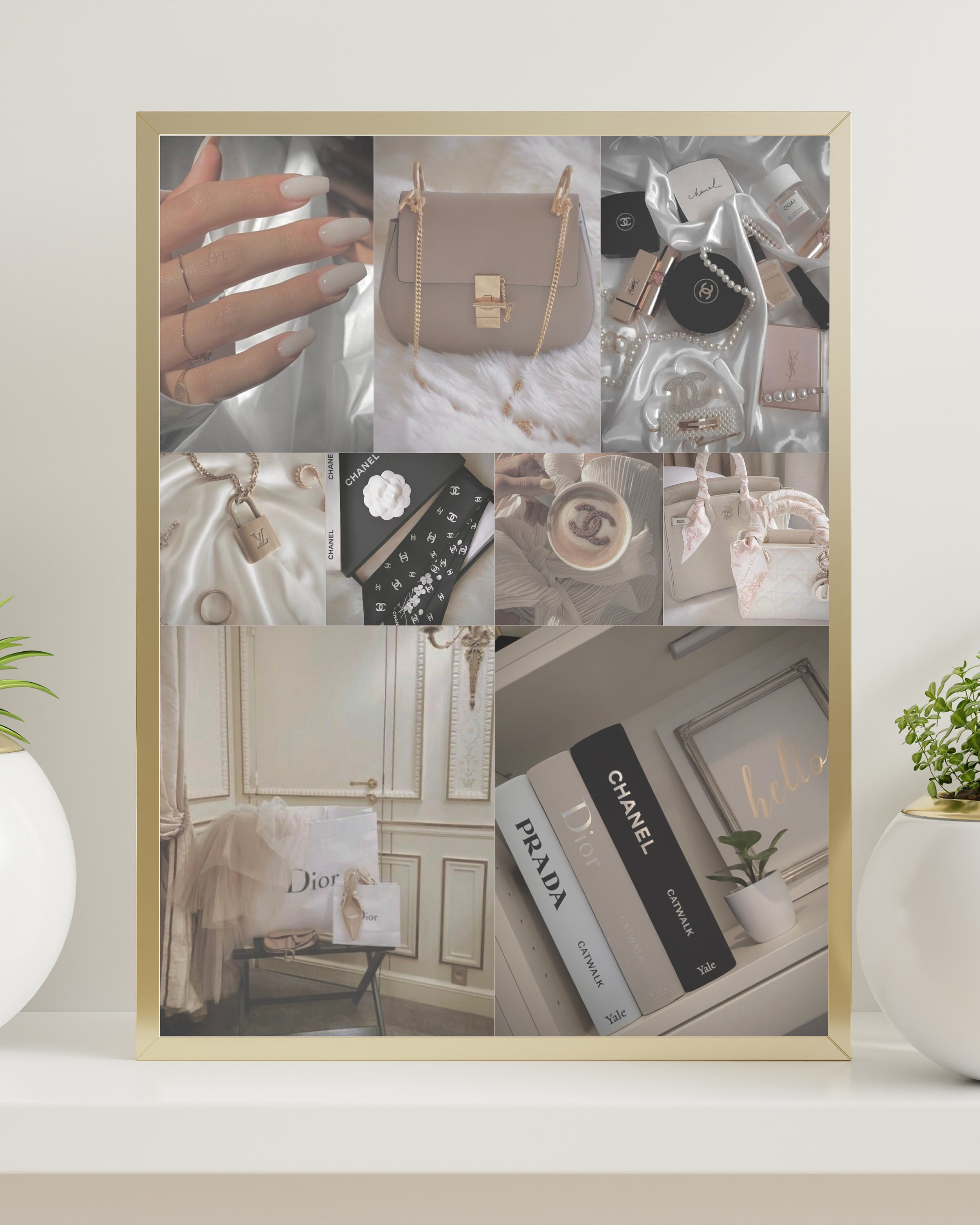 Soft Neutral Black Aesthetic Collage Wall Art | Luxury Poster | Boujee ...