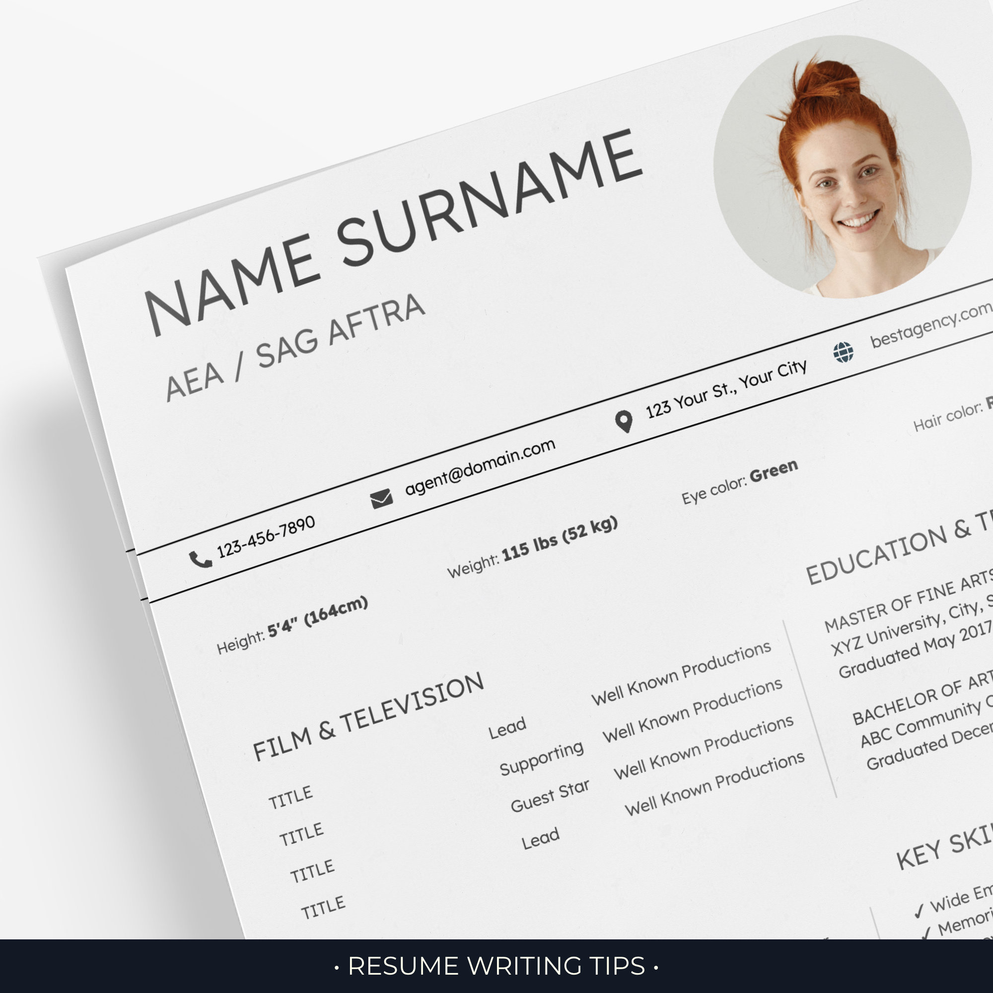 Actor Resume Template Google Docs Creative Acting Resume Template ...