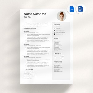Professional Resume Template With Photo, Cv Template Resume Google Docs ...
