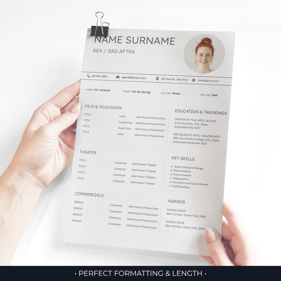 Actor Resume Template Google Docs Creative Acting Resume Template ...