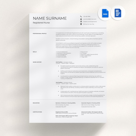 Professional Nursing Resume Template Registered Nurse Resume Template.