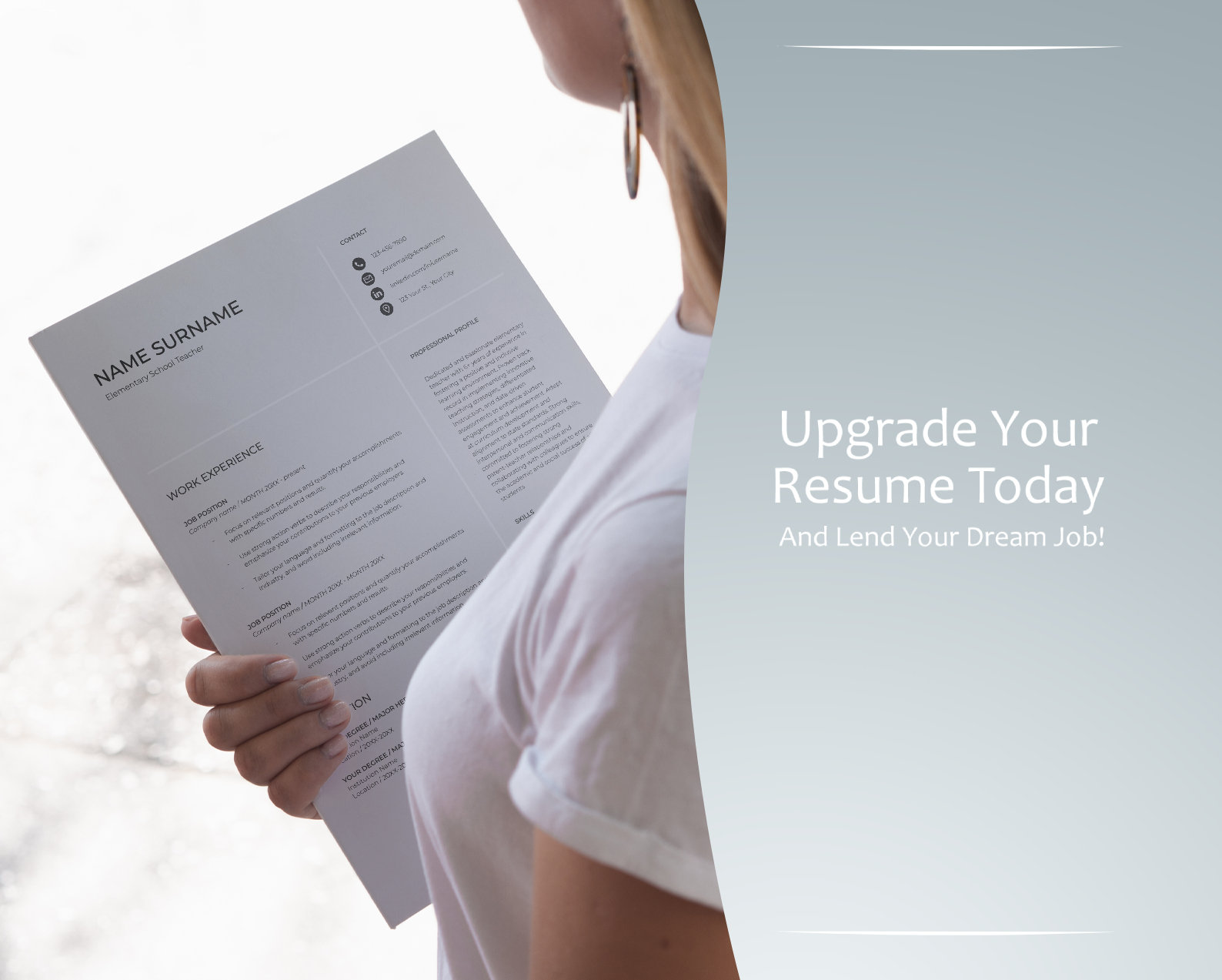 Modern Teacher Resume Template for Google Docs and Word Clean - Etsy