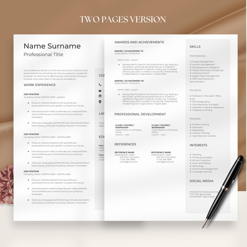 Professional Resume Template With Photo, Cv Template Resume Google Docs ...