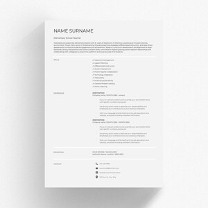 Modern Resume Template for Google Docs, Microsoft Word, CV Template ...