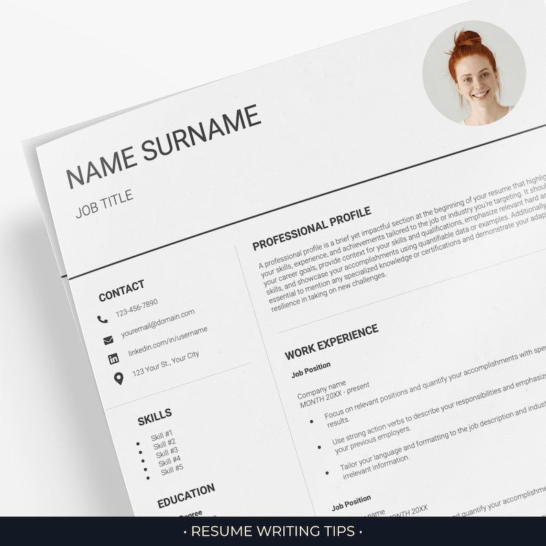 Resume Template Google Docs, Modern Cv Template Compatible With Word ...