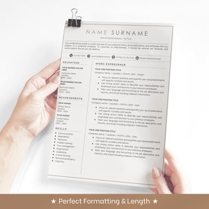 Blank Resume Template, Printable Minimalist Resume Template, Simple ...